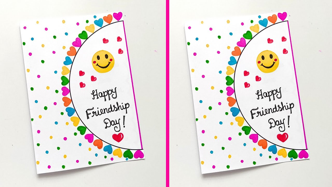 Friendship Day Card | Easy & Simple Friendship Day Greeting Card | How ...