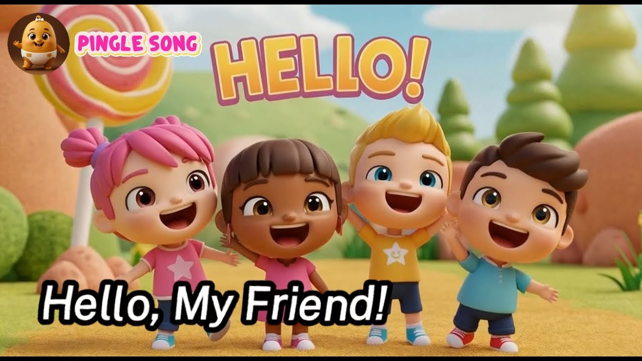 [Hello Song] Hello My Friend! 👋 Social Skills for Kids| Pingle Song ...