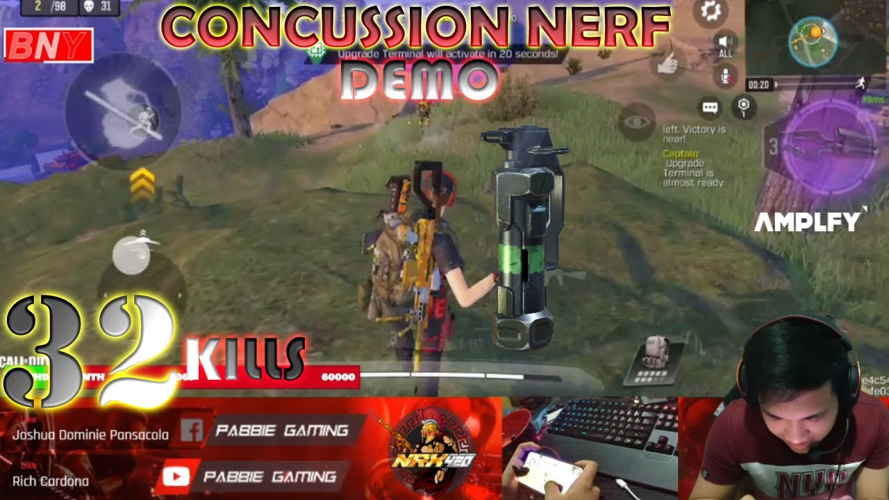 PILIPINERU BR SNIPERU | SHOWS CONCUSSION NERF | 32 KILLS | SOLO VS 2 ...