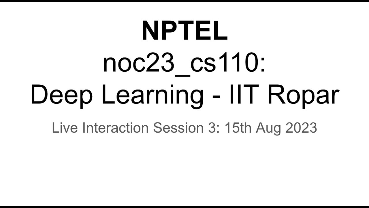 noc23_cs110: Deep Learning (Session 3) : Perceptron using Python and Sigmoid Neuron - YouTube