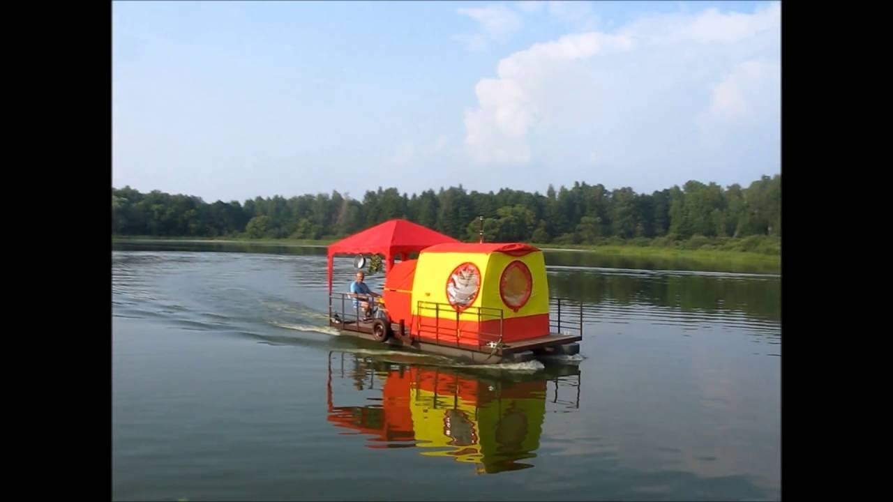 Понтон - прицеп с баней - YouTube