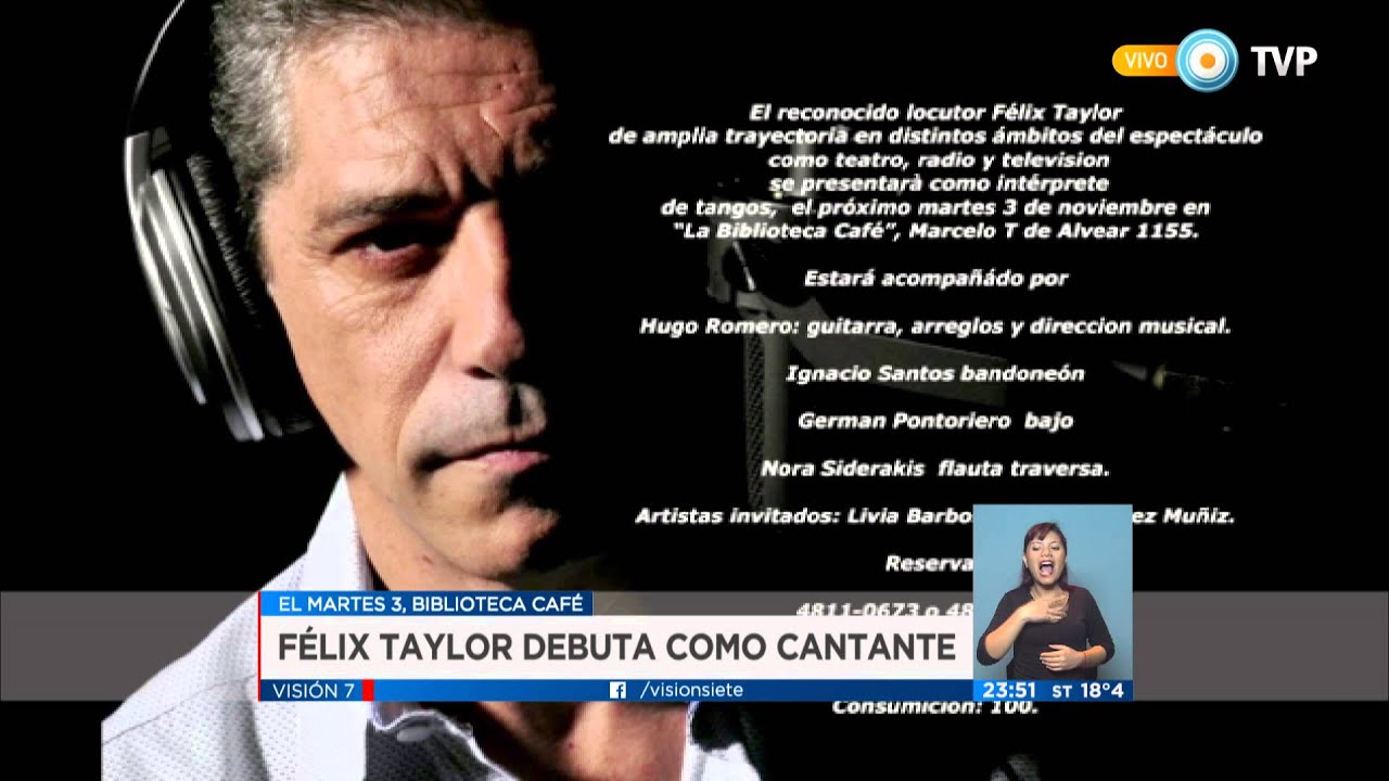 Visión 7 - Félix Taylor debuta como cantante - YouTube
