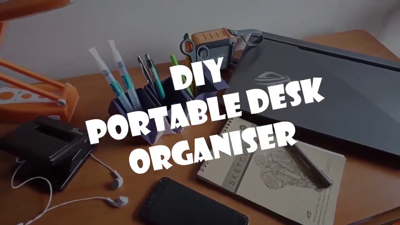 EASY DIY PORTABLE DESK ORGANISER - YouTube