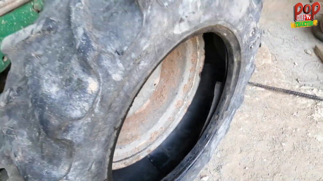 Tractor video #05 How to drive a traktor when the front wheel is broken ...