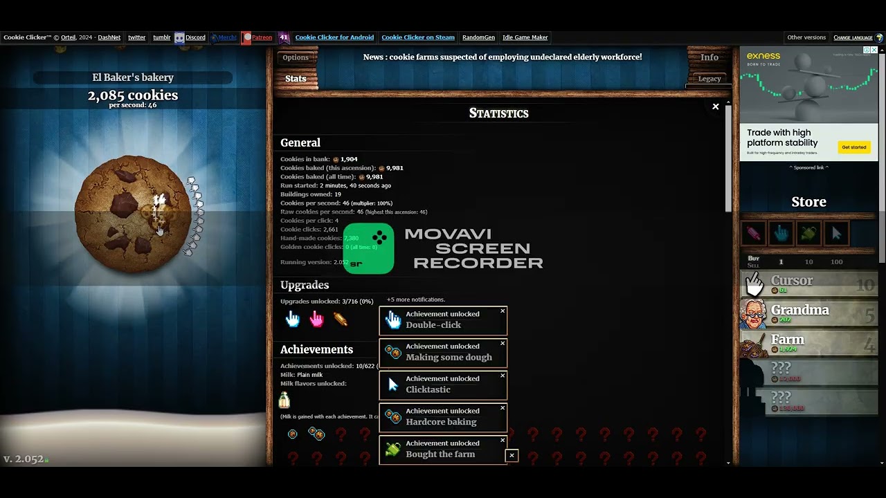 Cookie clicker 1m cookies speedrun 7:17 - YouTube