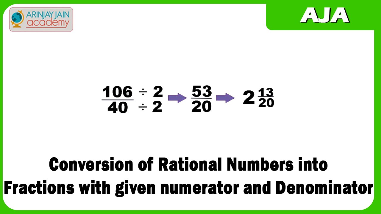 1020.Conversion of Rational Numbers into Fractions with given numerator ...