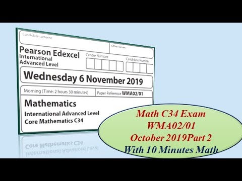 Edexcel IAL Math C34/Oct/2019/Part2 - YouTube