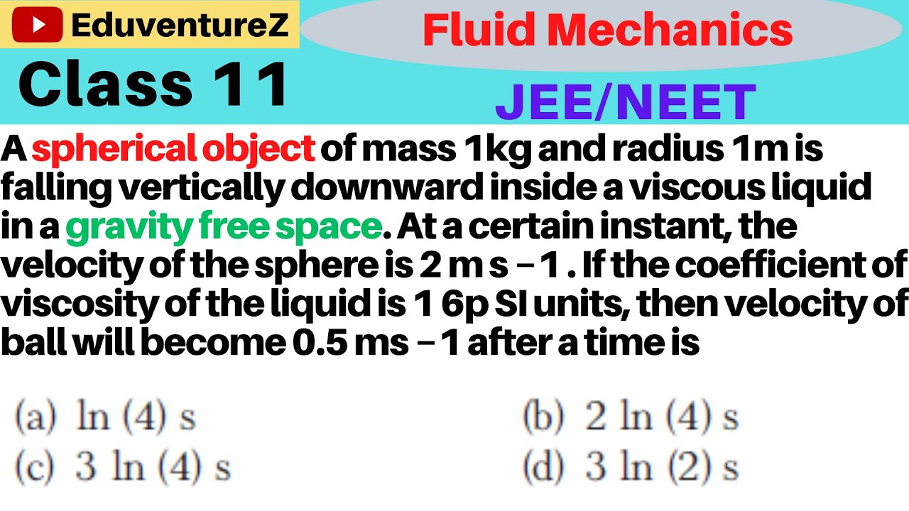 A spherical object of mass 1kg and radius 1m isfalling vertically ...