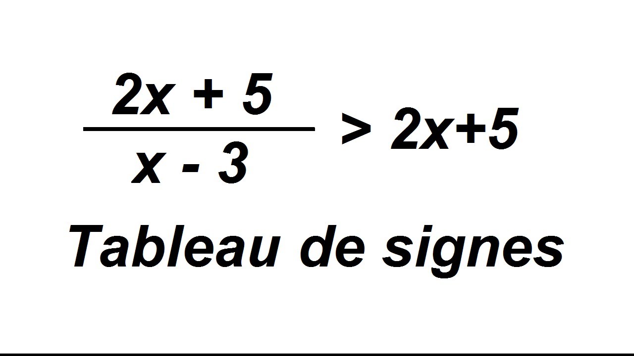 R soudre Des In quations Avec Un Tableau De Signes Exercice Corrig 