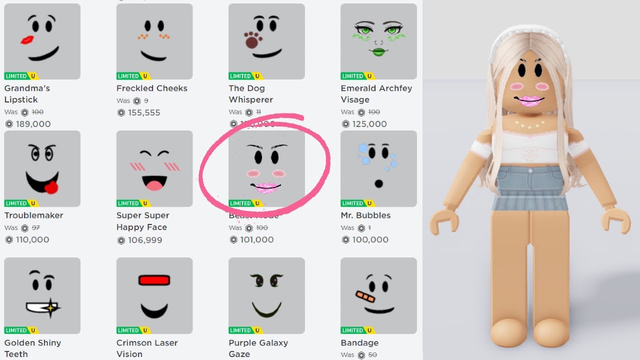 When Roblox makes a NEW limited face 😩😭 | Roblox limiteds be like ...