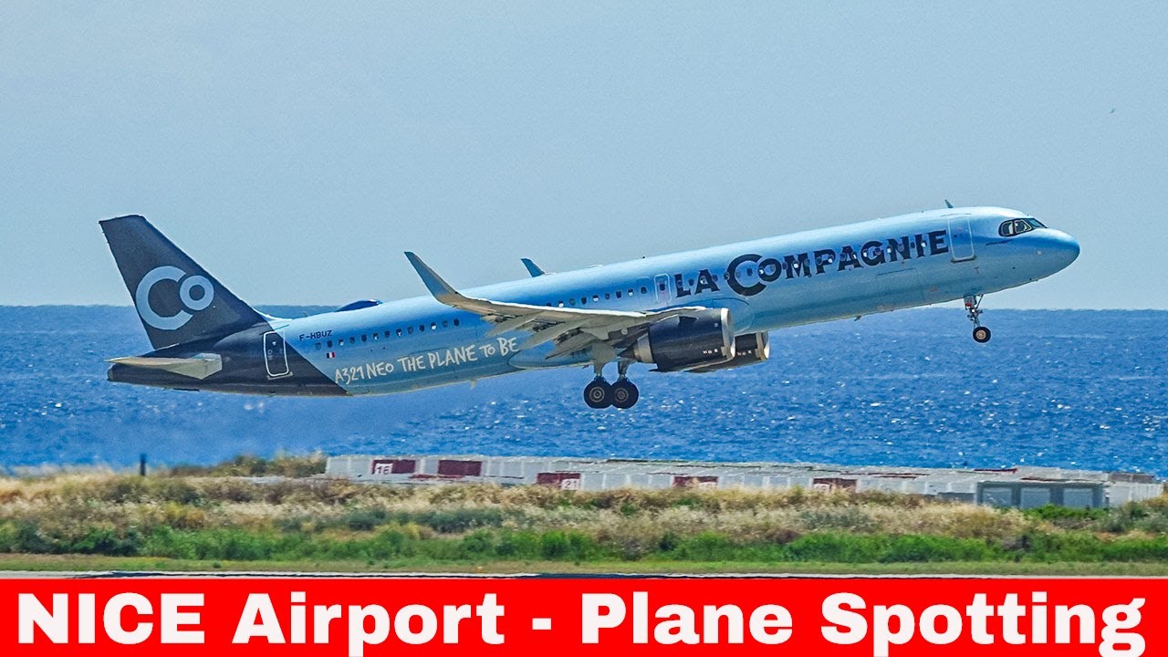 NICE Airport - PLANE SPOTTING - include Delta Airlines, La Compagnie ...