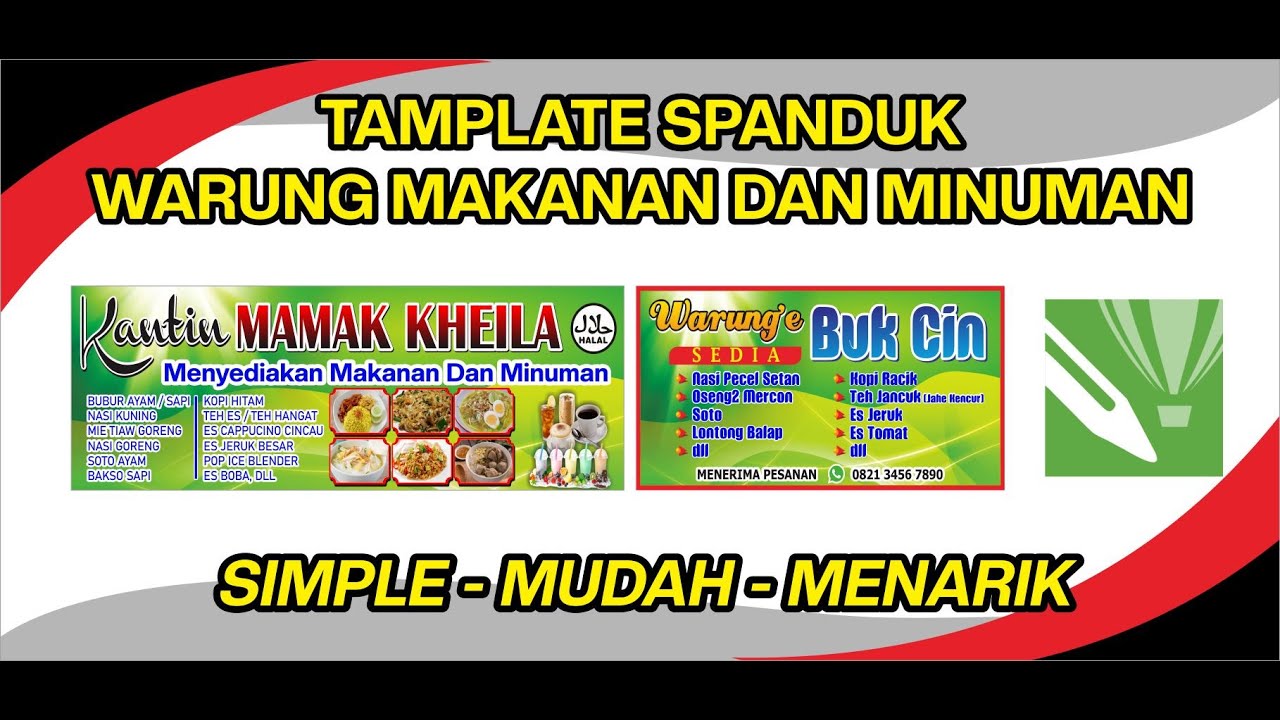 TUTORIAL Desain Spanduk / Banner WARUNG MAKANAN DAN MINUMAN - Coreldraw ...
