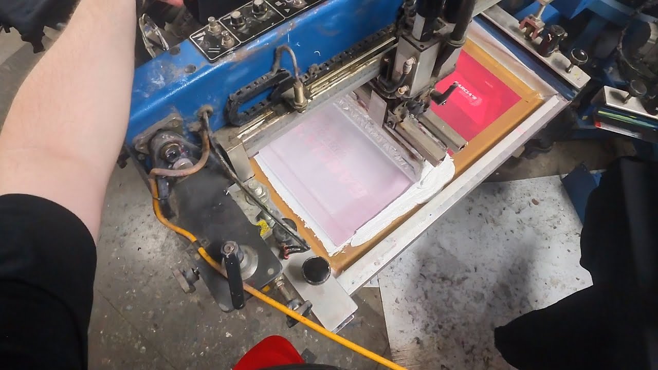 2-Color Screen Print in Action(POV) - YouTube
