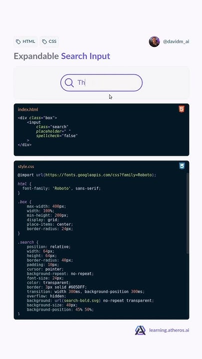 Expandable Search Input Html Htmlcss Html5 Webdesign Css3 Webdevelopment Python Css 0381