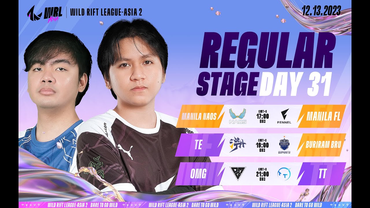 [EN] NAOS vs FL | TE vs BRU | OMG vs TT - REGULAR STAGE DAY 31 WRL-A2 (BO3) - YouTube