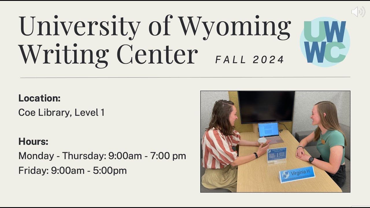 Welcome to the UW Writing Center! — Fall 2024 - YouTube
