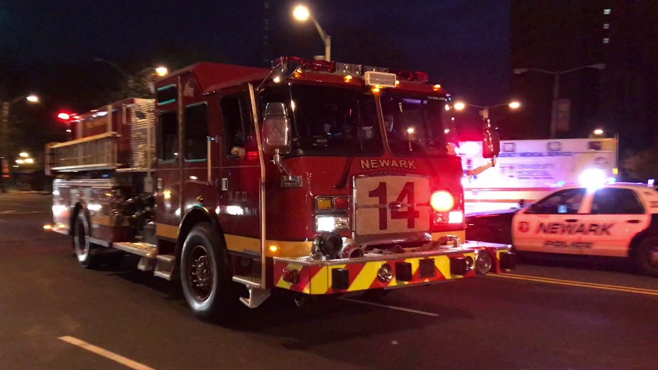 1ST VIDEO OF BRAND NEW NEWARK FIRE DEPARTMENT ENGINE 14 TAKING UP FROM ...
