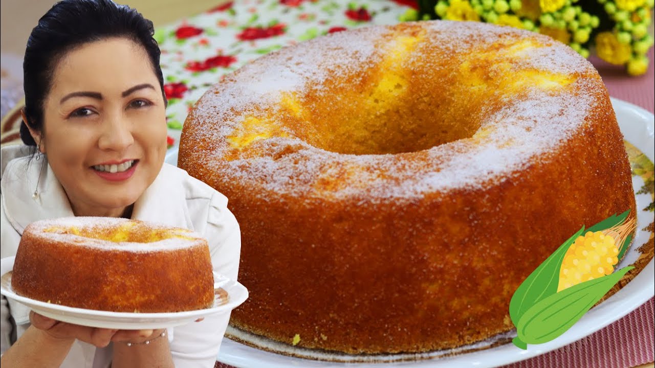 BOLO CASEIRO QUE SAI RECHEADO DO FORNO!! BOLO DE MILHO GOSTOSÃO QUE NÃO ...