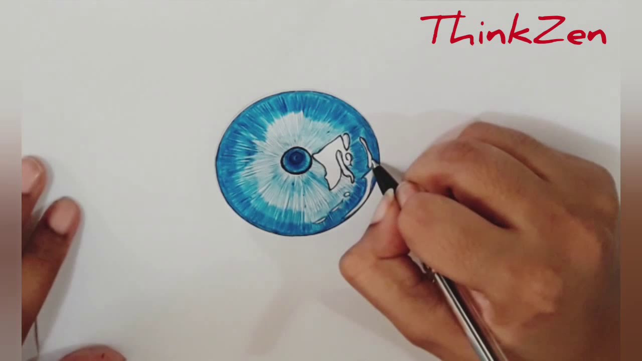 How to draw eye pupil-blue eyes #colorpendrawing #mysketchbook #art ...
