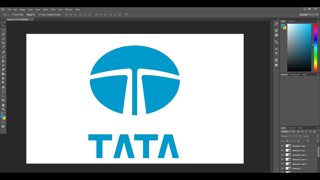 how re create TATA logo in Adobe Photoshop - YouTube