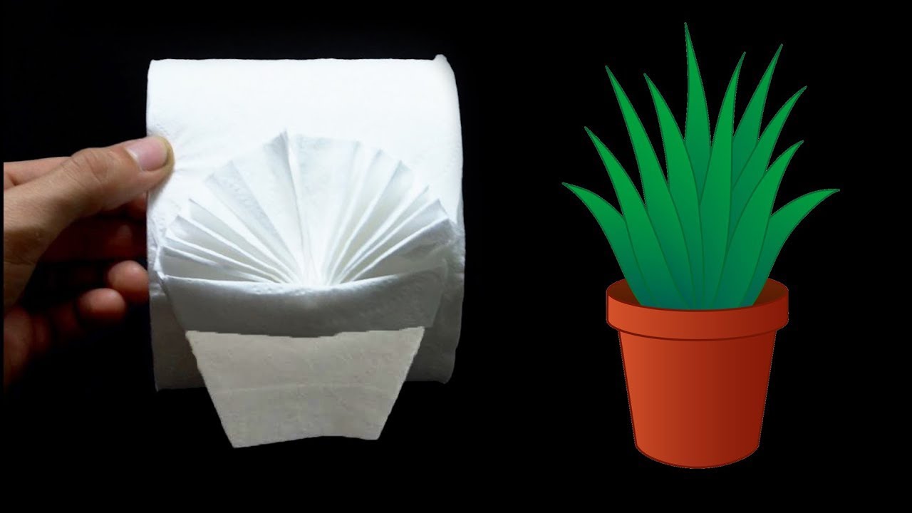 Toilet Paper Origami Flower Pot Make Unique Flower Vase With Toilet