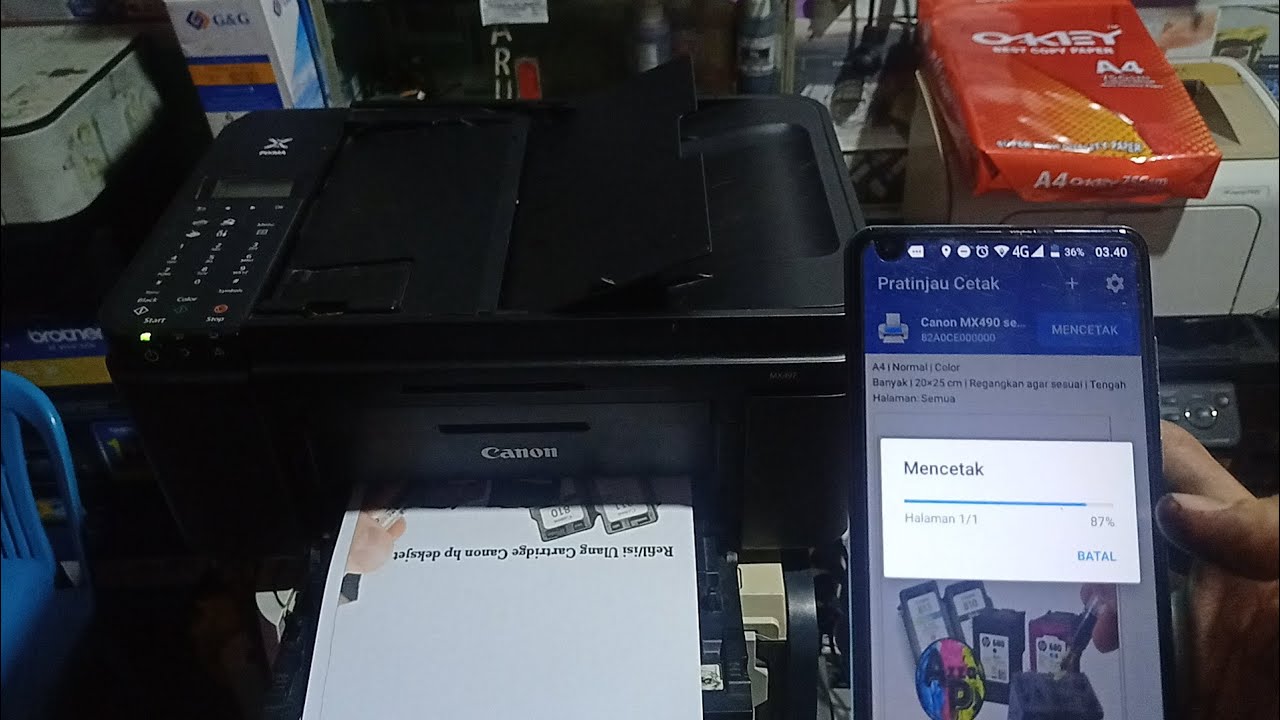 Connech Wifi Werles Untuk Print Dari Handpone Android ( printer Canon Mx497 ) - YouTube