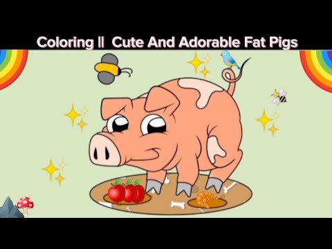 Coloring || Cute And Adorable Fat Pigs - YouTube