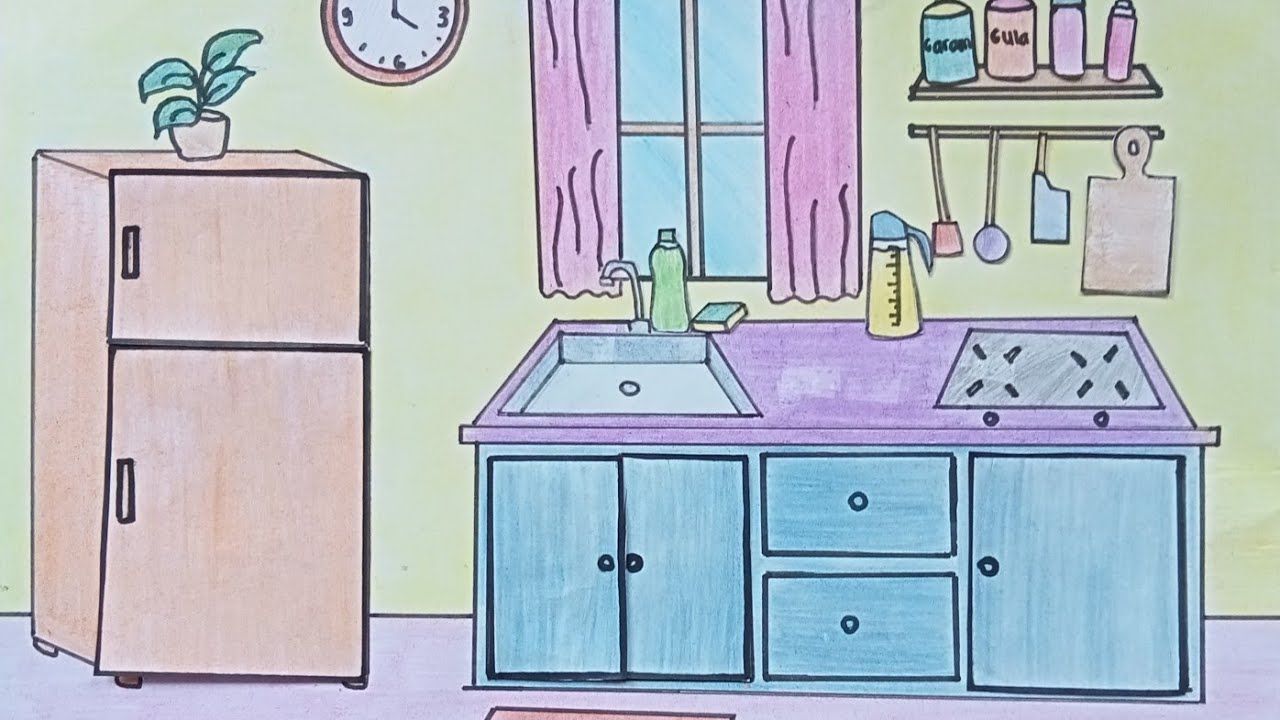 [ paper diy ] kitchen play ♥️ make paper kitchen ~ cara membuat dapur ...