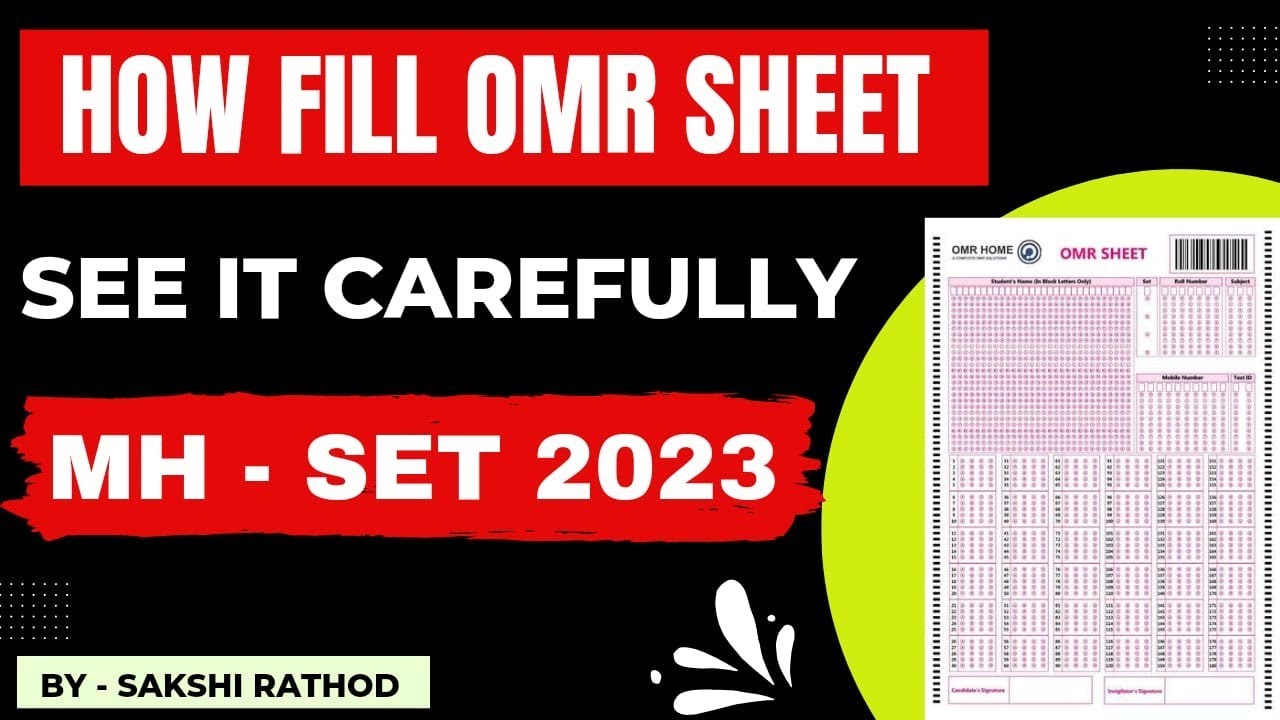 How to fill OMR Sheet | MH-SET 2023 | OMR sheet कशी भरावी | - YouTube