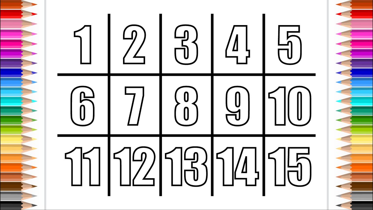 Lets Count To Fifteen l Learn Numbers l Follow the dots write color ...