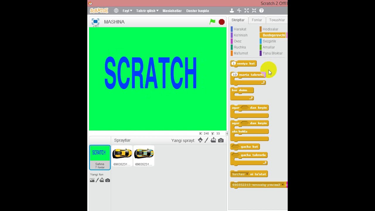 SCRATCH TVDA SIZ KUTGAN YANGI DARS SCRATCH DASTURI ORQALI BIRONBIR SO ...