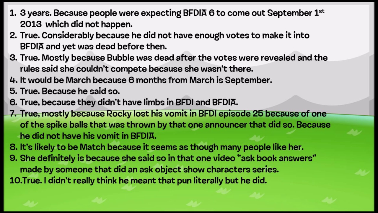 BFDI Camp (BFDI3) Debut 2 results - YouTube