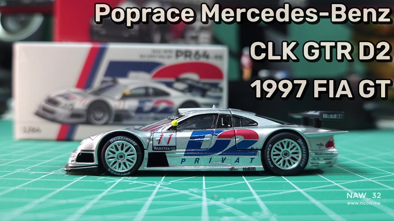 Unboxing Poprace Mercedes Benz CLK-GTR D2 1997 FIA GT PR64-95 Diecast 1 ...