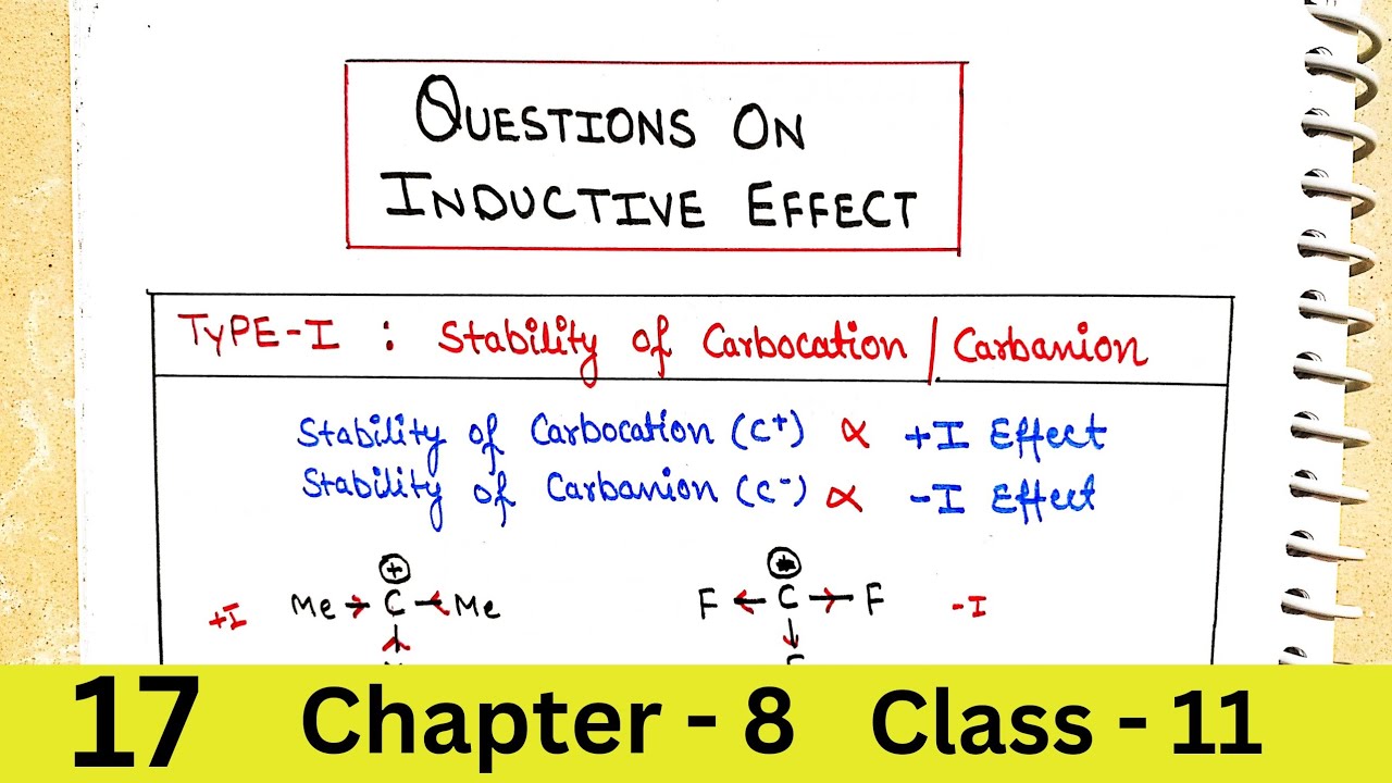 Inductive Effect Questions | Organic Chemistry - YouTube