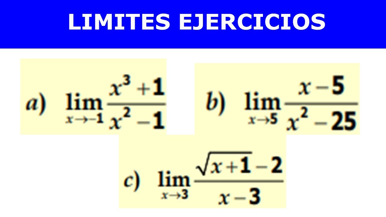 EJERCICIOS DE LIMITES CON PRODUCTOS NOTABLES Y RACIONALIZACION - YouTube