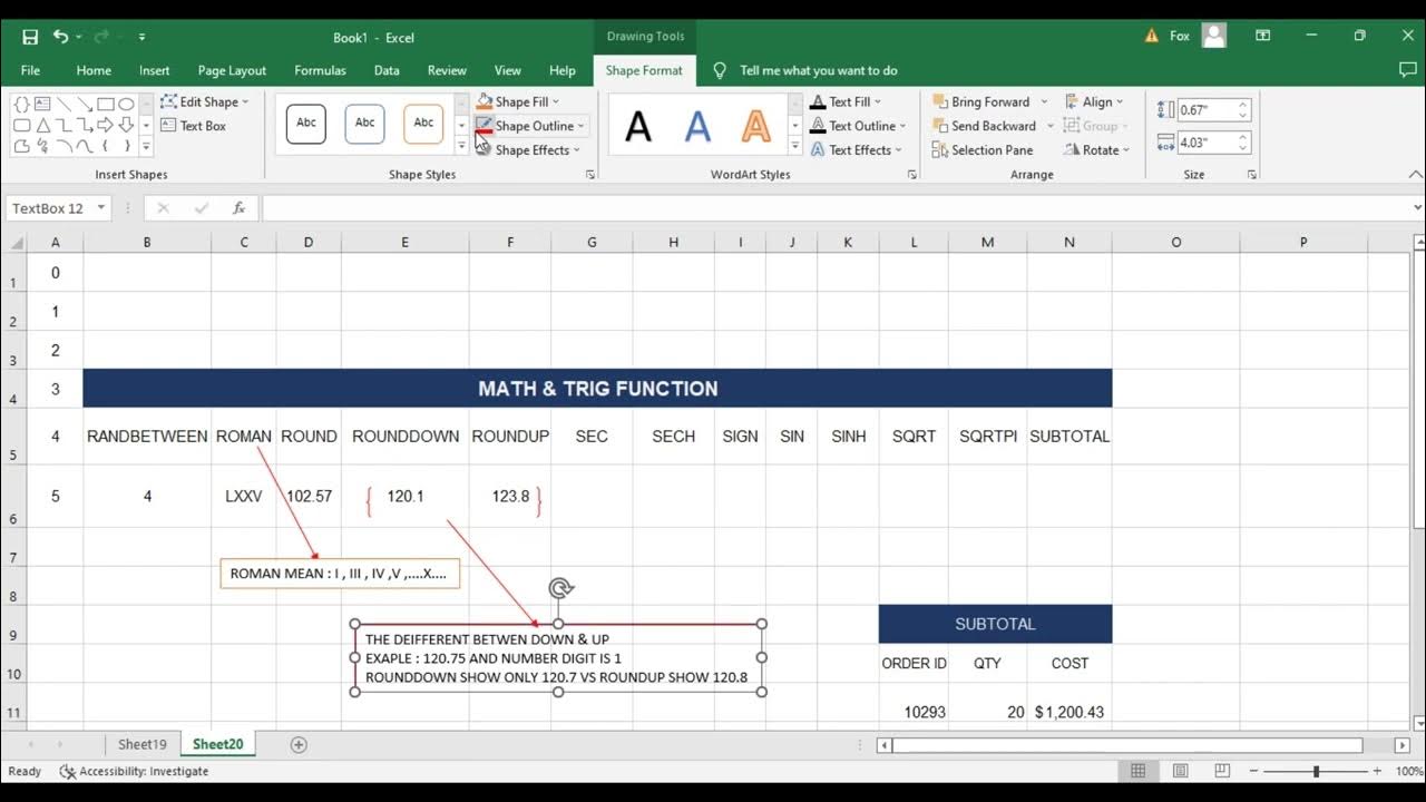 MATH & TRIG FUNCTION IN EXCEL EP0.5 - YouTube