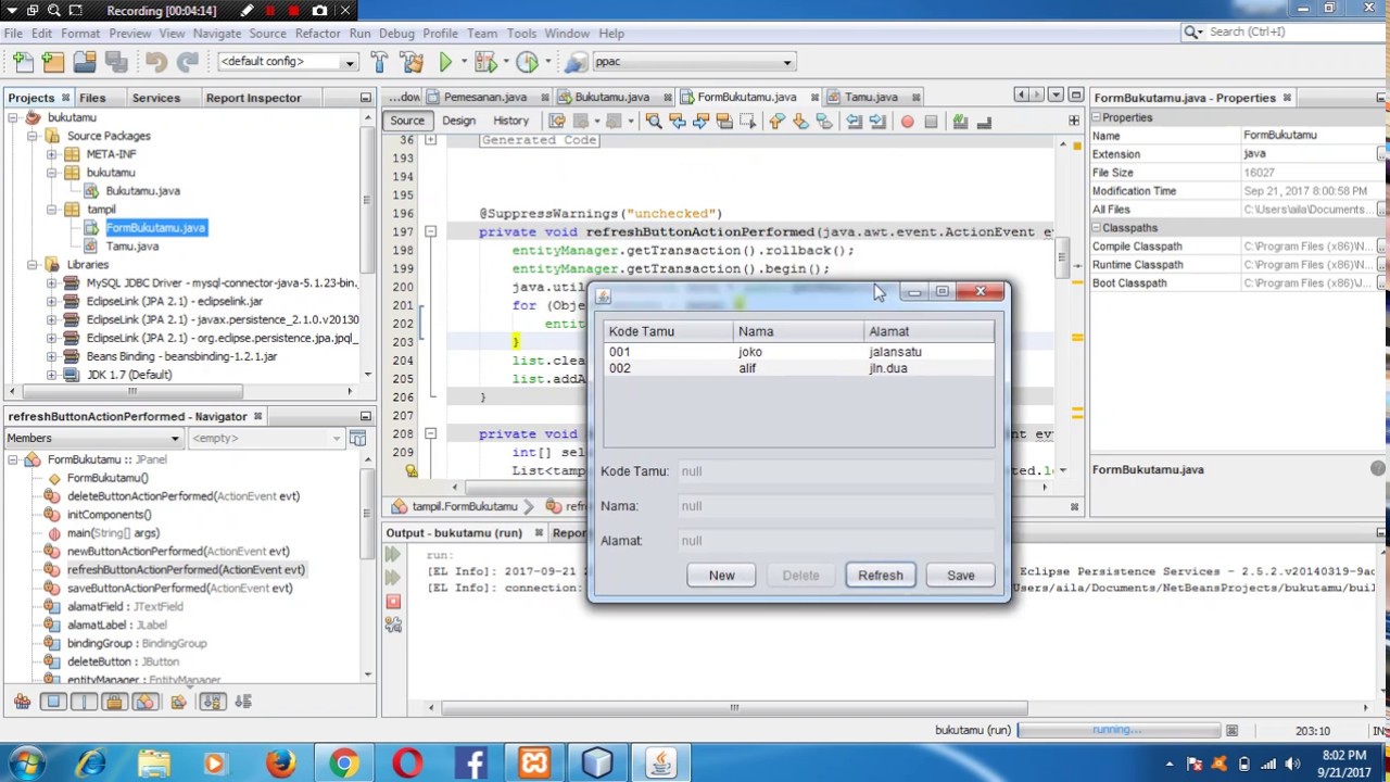 cara cepat membuat input, update,delete dan tampil di netbeans - YouTube