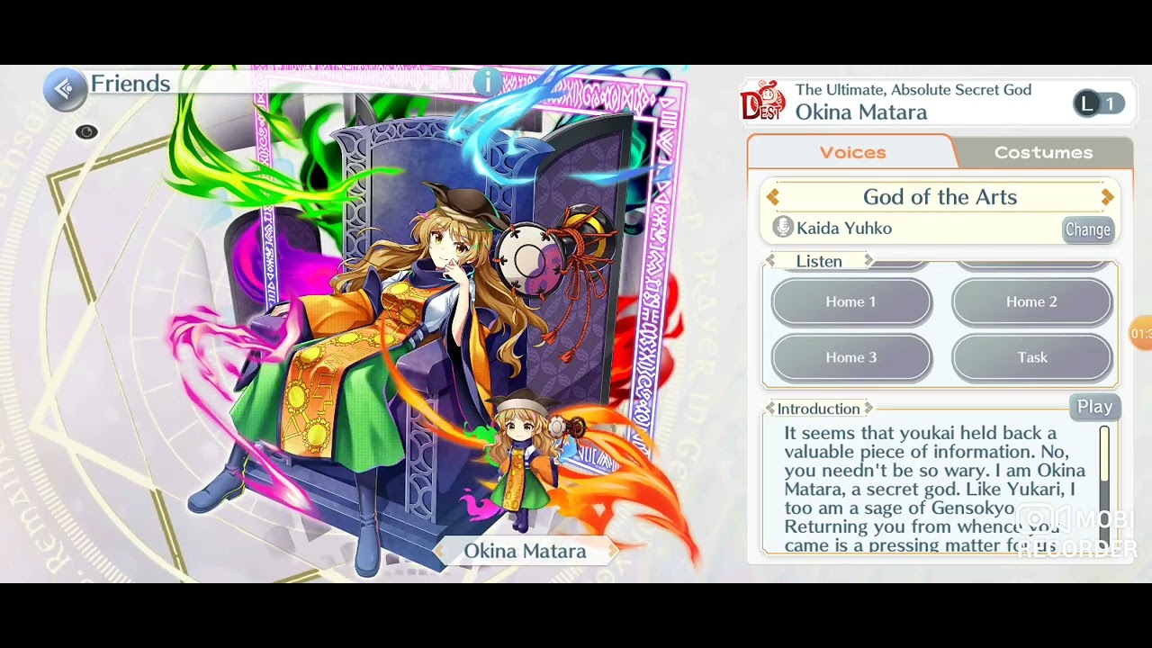 Touhou Lost Word Voice Lines Okina Matara Youtube 1194