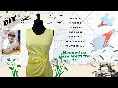 HOW TO MAKE TWISTED KNOT FRONT DRESS DESIGN... Simple & Easy Tutorial ...