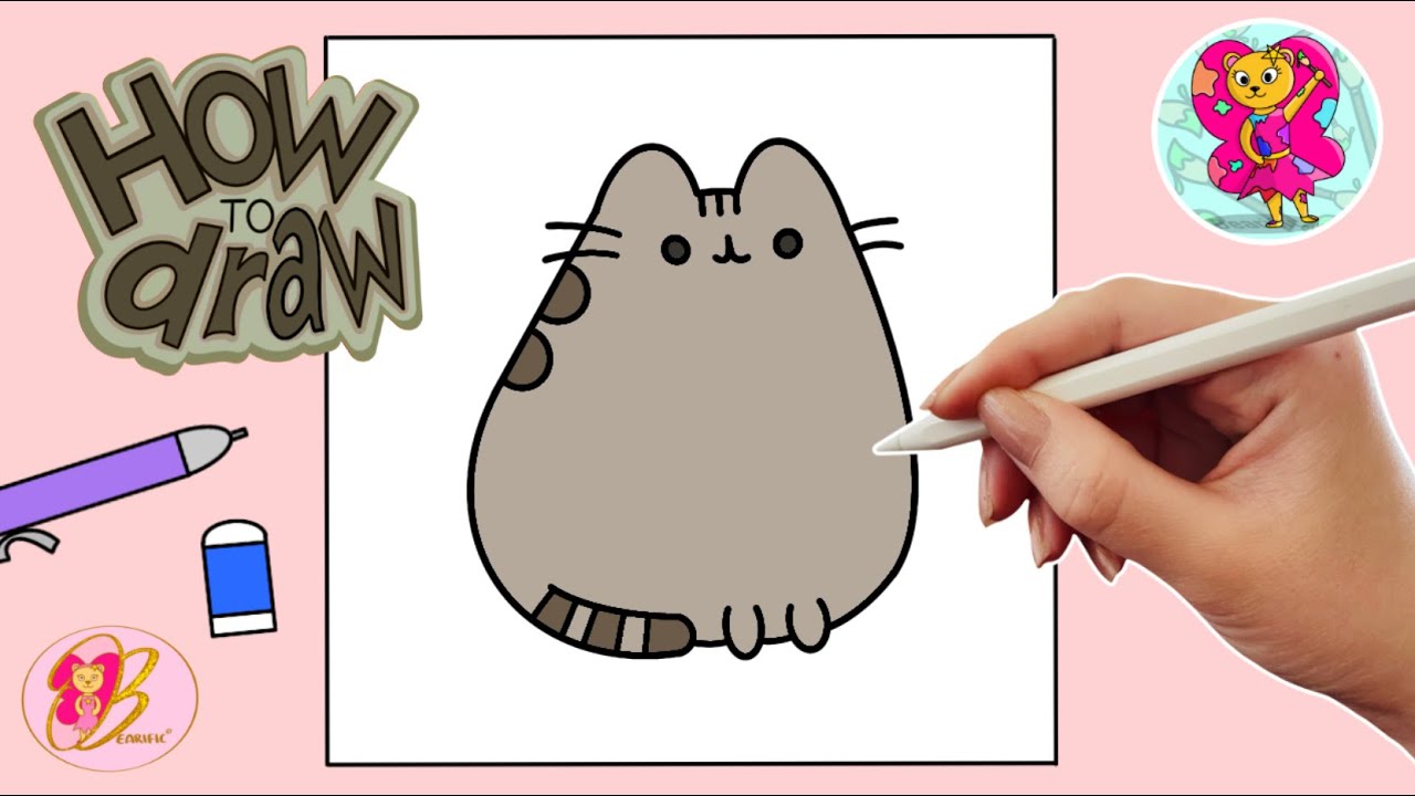 How to draw a Pusheen Cat - YouTube