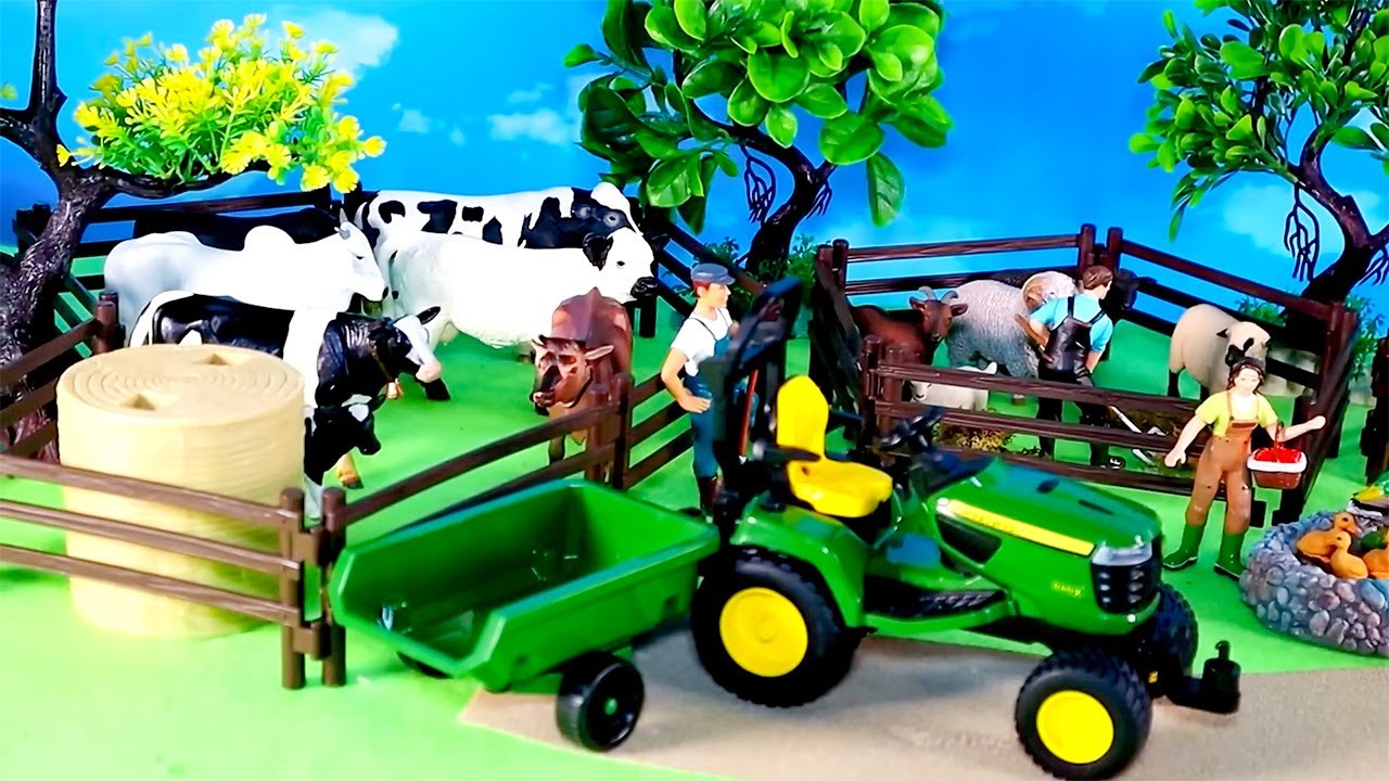 Fun farm figurines: Horses, cattle and animal friends in a lovely barn ...