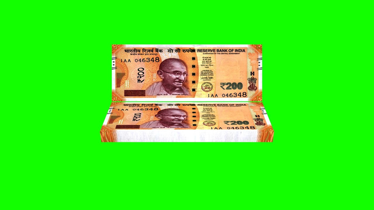 Indian Money Free Stock Footage Green Screen | Indian 200 Rupee | 200 ...