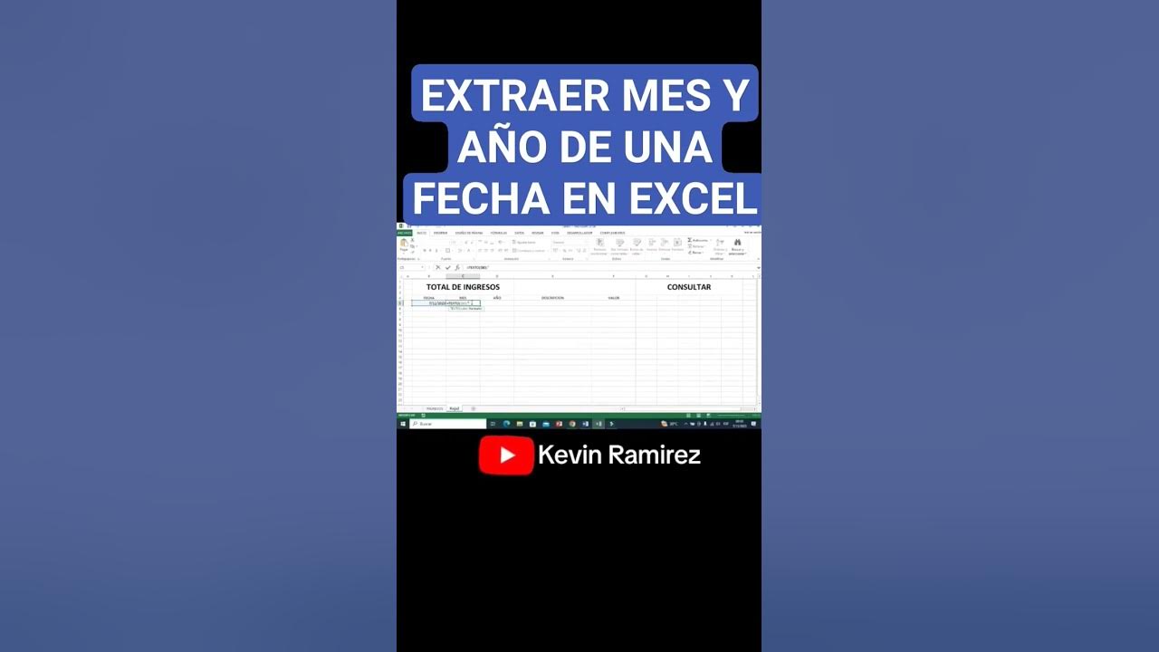 cómo Extraer el Mes y el año de una fecha en excel: #excelbasico #tutorial #tips - YouTube