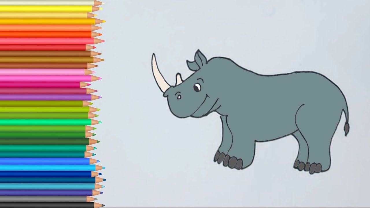 How to Draw Rhino ( Rhinoceros ) Easy Step by Step | How To Draw A ...
