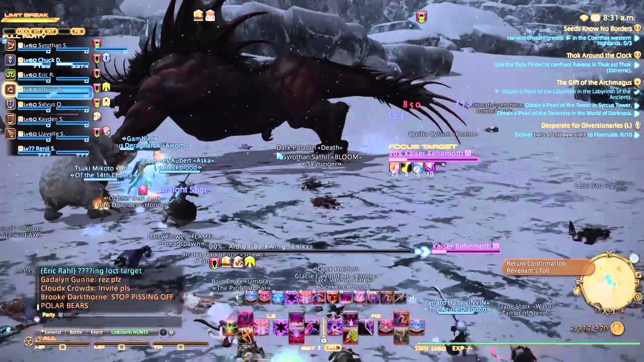 FF14: Heavensward, S Rank Kaiser Behemoth destroys Brynhilder - YouTube