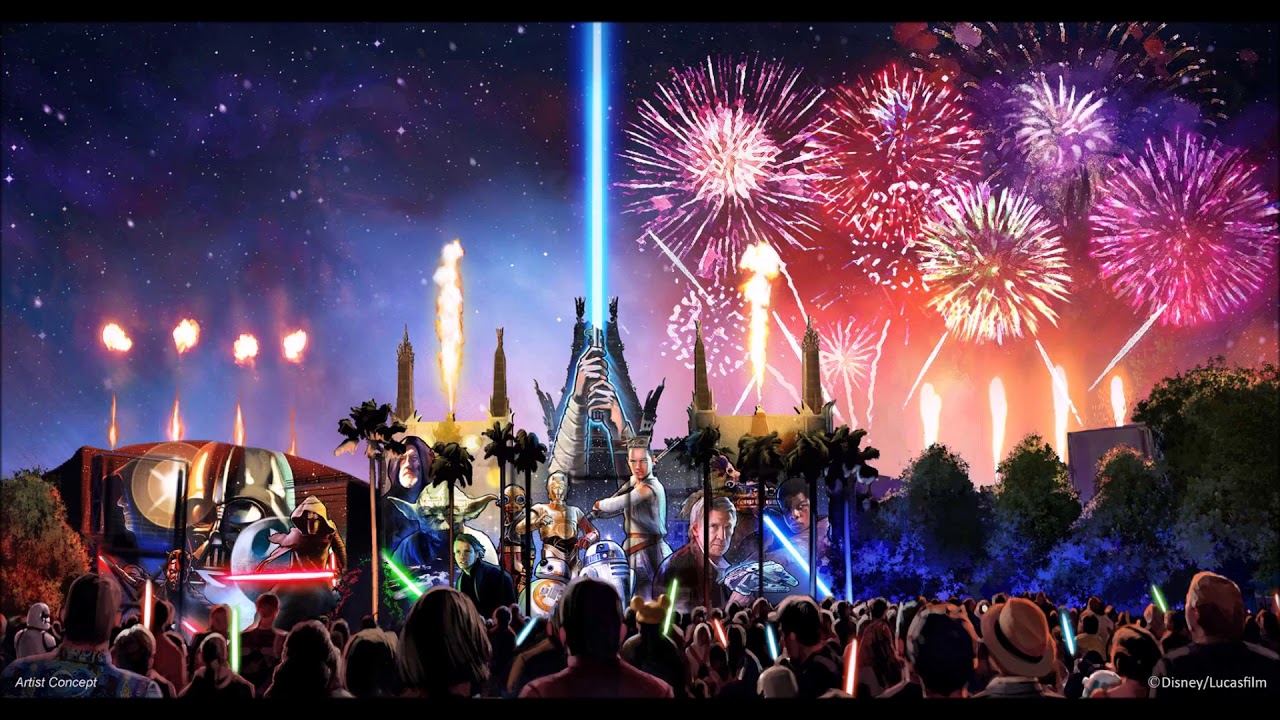 star wars a galactic spectacular projection show at Hollywood studios ...