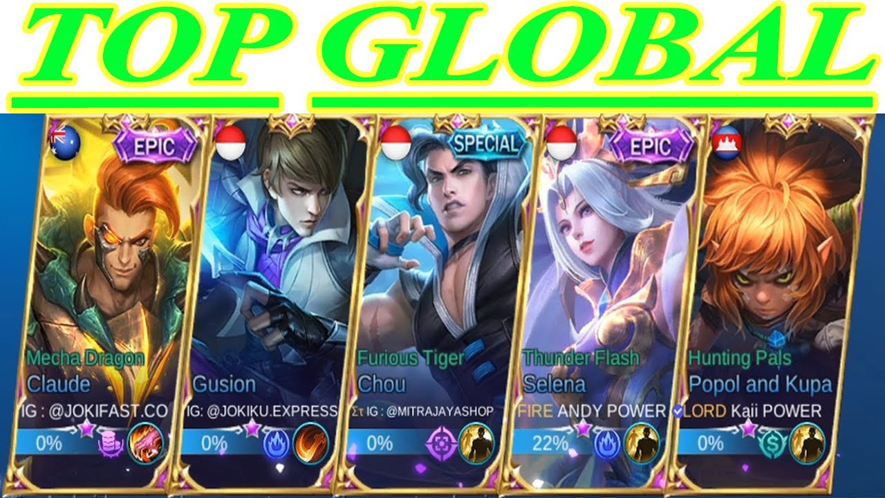 Top Global Ranks Mobile Legends - YouTube