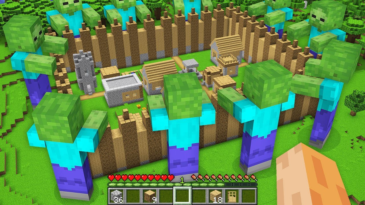I make BIGGEST WALL for PROTECT My Village in Minecraft from GIANT ...