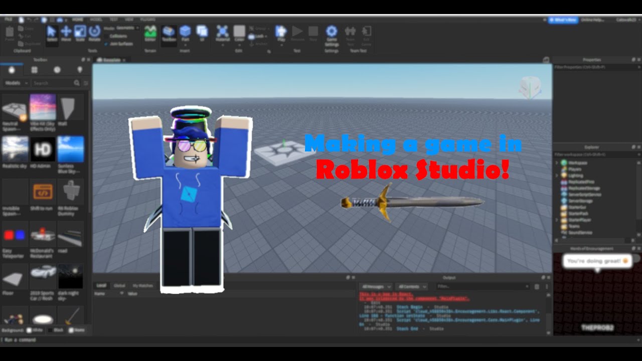 Making a game in Roblox Studio! - YouTube