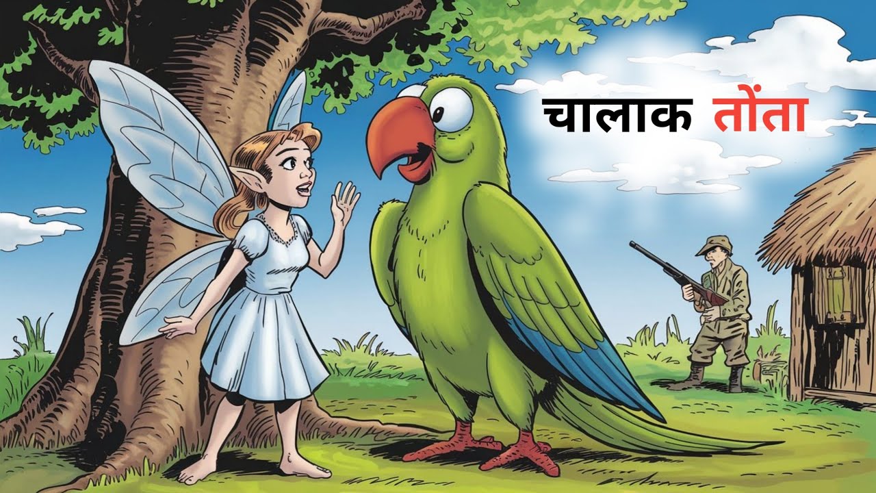 चालाक तोंता और परी | chalak tota aur pari | hindi story| cartoon story ...